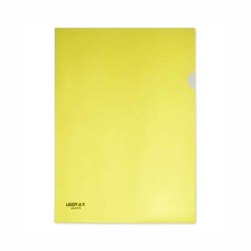 Pocket File L-Shape A4, Yellow, Plastic, Transparent Usign – MyAcademia