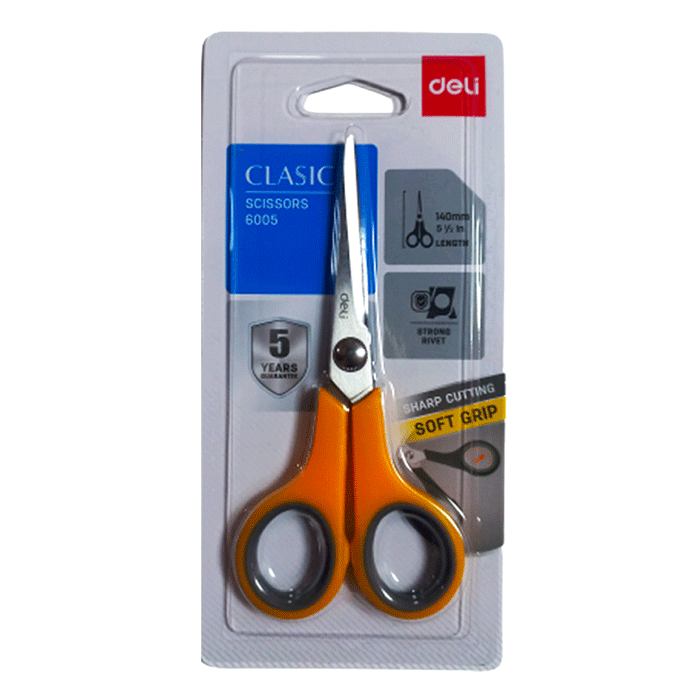 Scissor Ref E6005 14 cm with Tough Plastic Handle Deli – MyAcademia