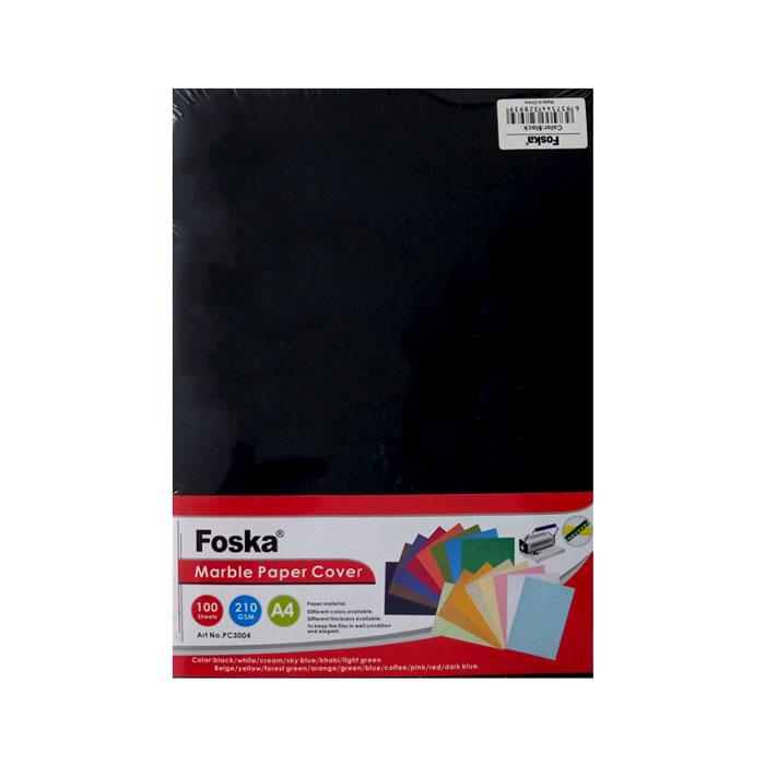 Binding Cover Paper Board Strata C16 A4 Black, 210gsm [Pk 100] Foska ...