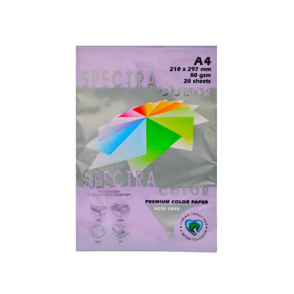 Colour Paper Ref IT2740 A4 Taro, 80gsm [Pk 20] Spectra Colour - MyAcademia