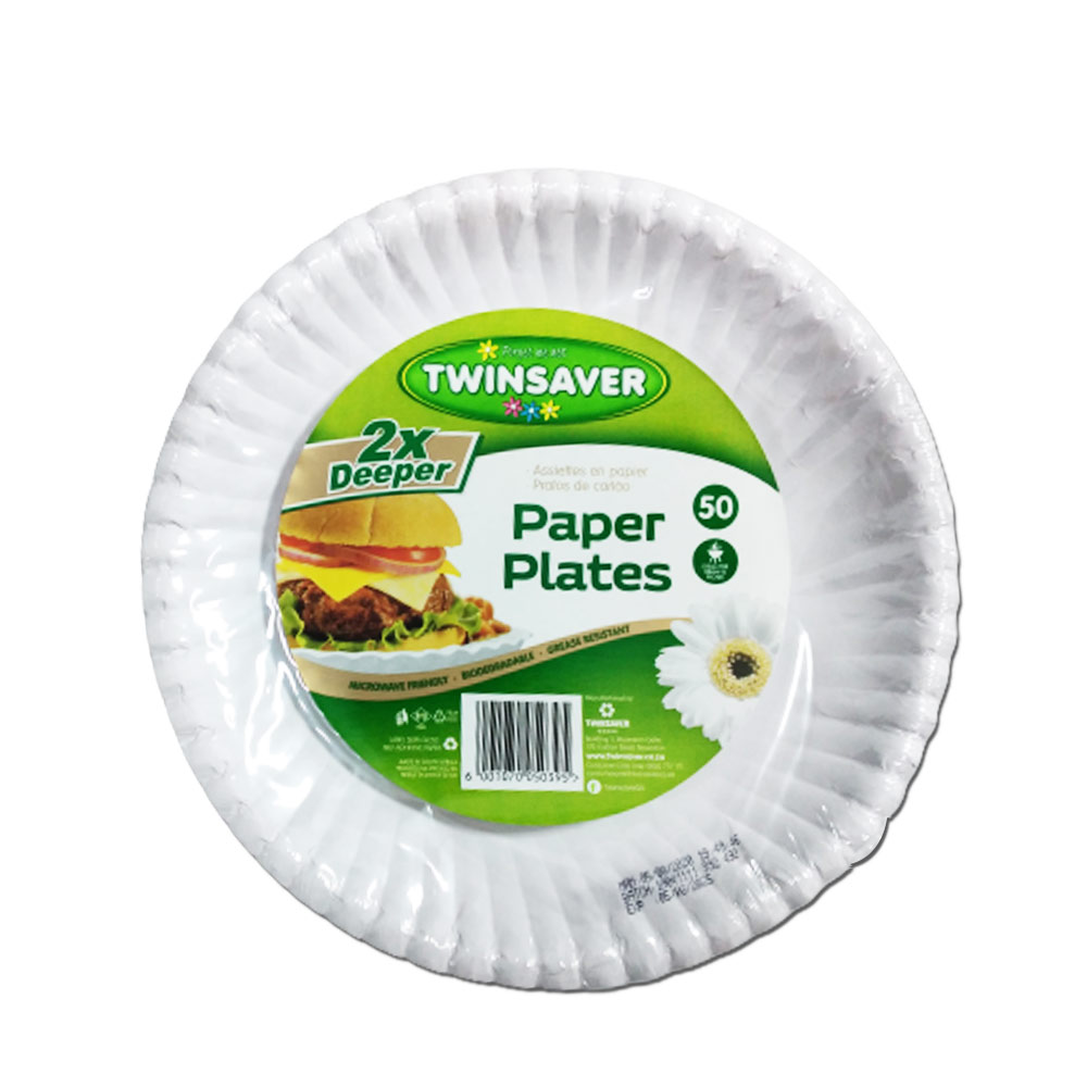 Paper Plate Ø23cm, Bio [Pk 50] Twin Saver – MyAcademia