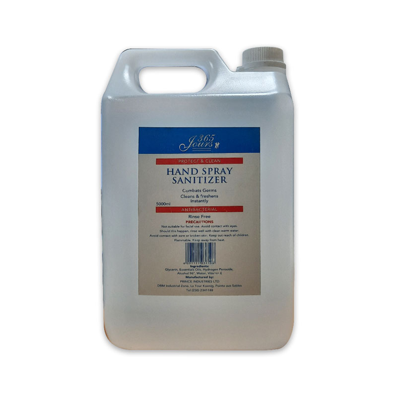 Hand Spray Sanitizer 5L, 96% Alcohol 365 Jours - MyAcademia
