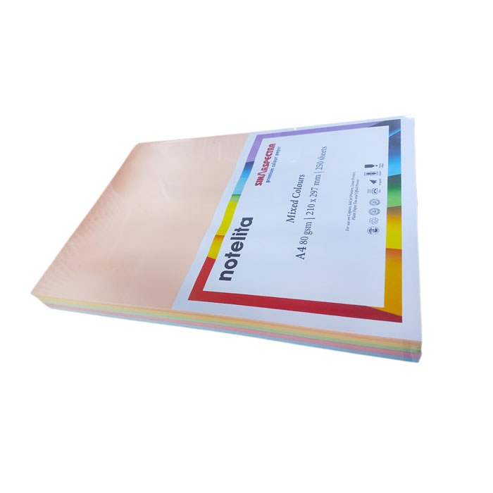 Multi Colour Paper A4 80gsm ( Mixed ) Pk250 Notelita - MyAcademia