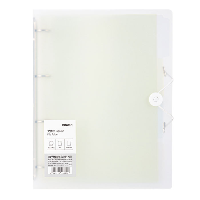 Hole Ring File Ref PE110-T A4:4 Holes Transparent Deli – MyAcademia