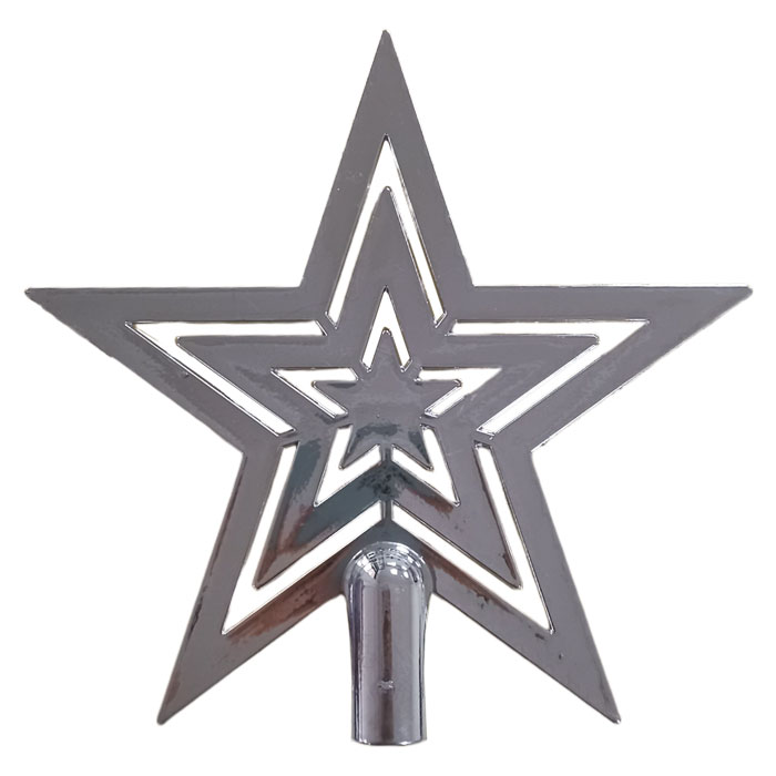 Xmas flat star tree ref 650 20 cm silver WTC - MyAcademia