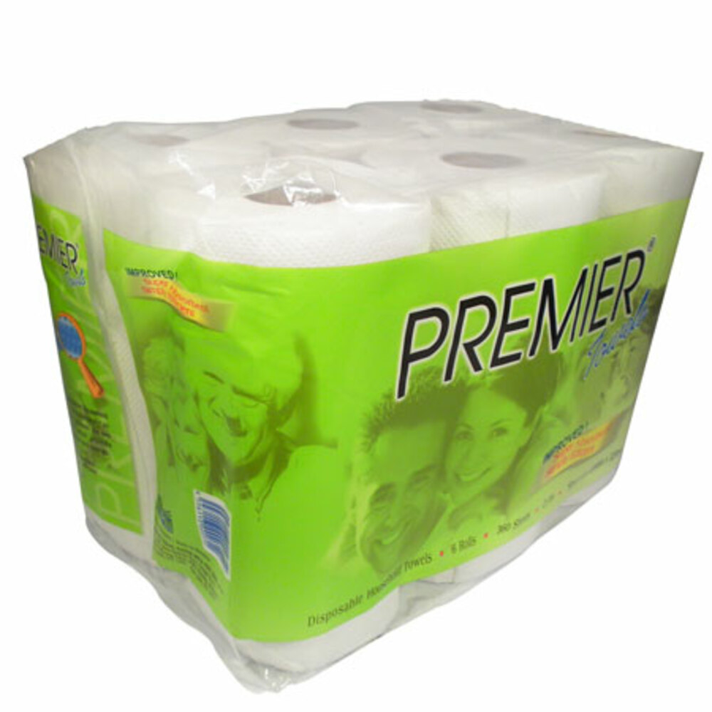 Kitchen Towel Rolls W230mm, 2 Ply [Pk 6] Premier - MyAcademia