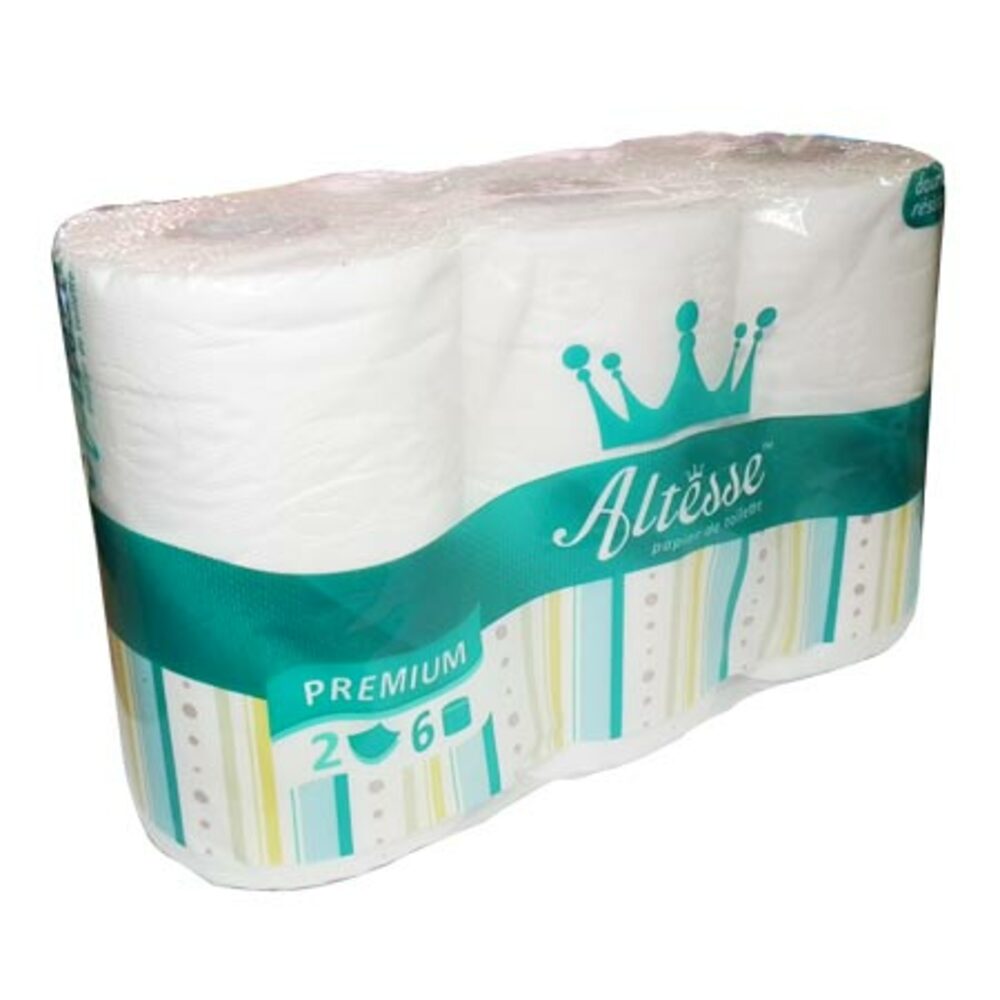 Toilet Tissue Rolls W100mm, 2 Ply [Pk 6] Altess Premium - MyAcademia