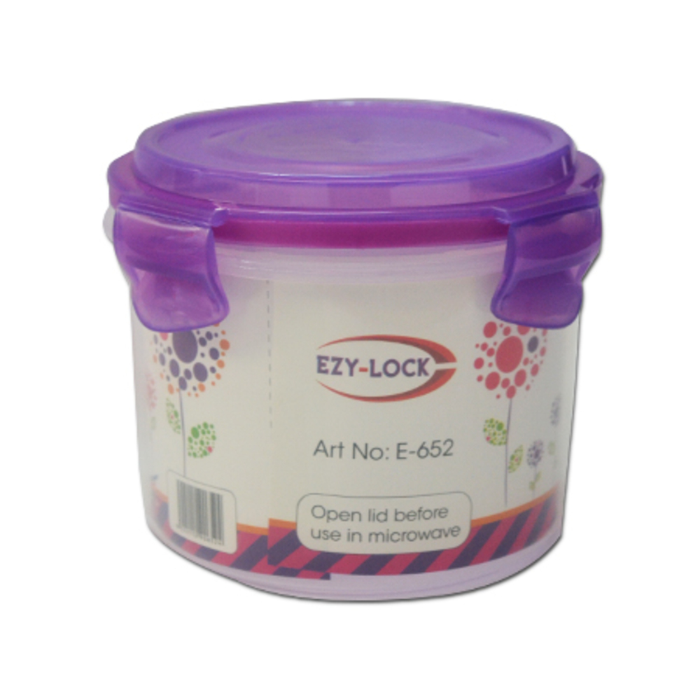 Round Container Plastic Ref E-652 120mm x H95mm Transparent Body with ...