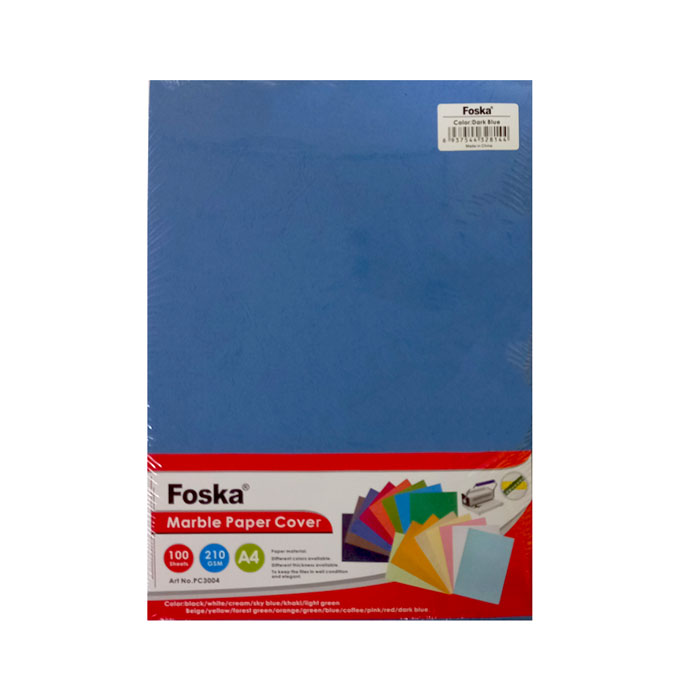 Binding Cover Paper Board Strata C1 A4 Dark Blue, 210gsm [Pk 100] Foska ...