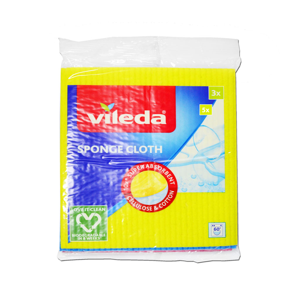 Sponge Cloth Ref FH182 18*20cm , Assorted Colours [Pk 5] Vileda ...