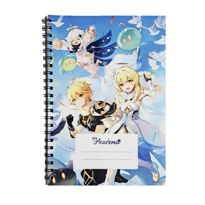Spiral Notebook A4, 120 Sheets Ruled, Genshin My Academia - MyAcademia